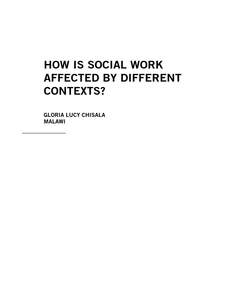 How Is Social Work Affected by Different Contexts | PDF | Social Work ...
