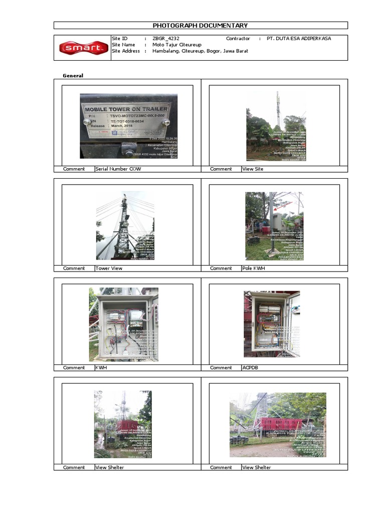 Smartfren Site Documentation in Bogor | PDF