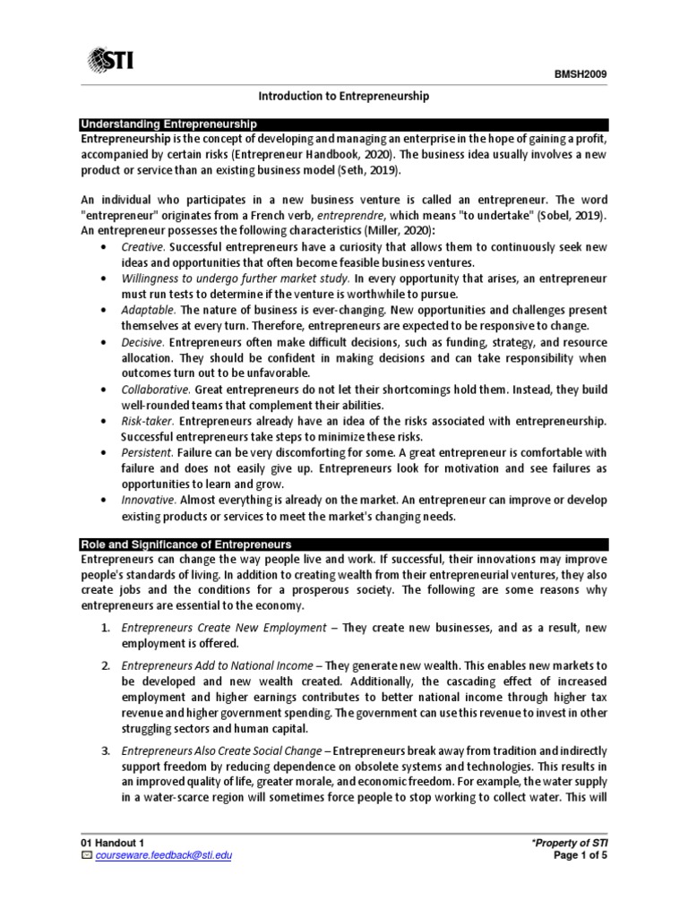01 Handout 1 | PDF | Finance & Money Management