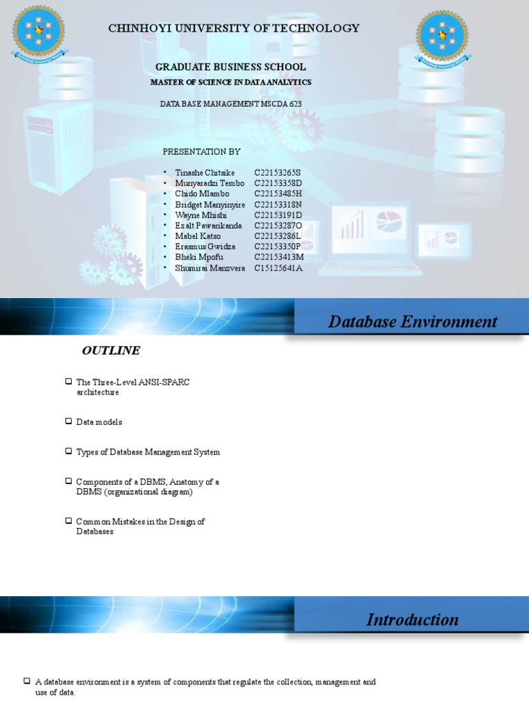 Group 2 Presentation Data Environment...... Draft 1 | PDF | Databases ...