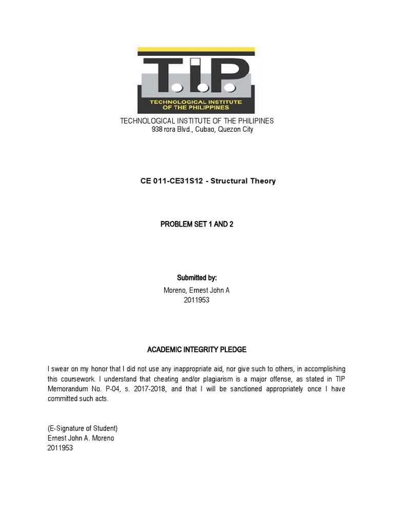 Structural Theory Problem Set | PDF