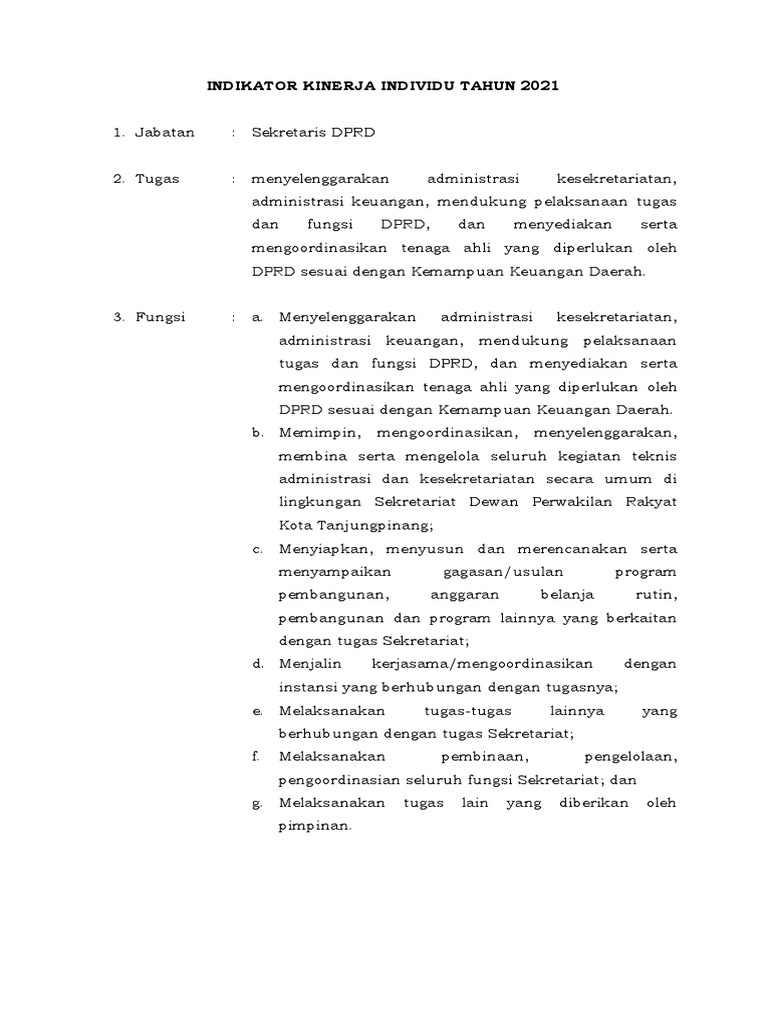 Iki Sekretariat DPRD 2021 | PDF