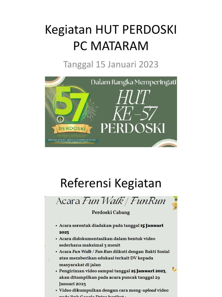 Kegiatan Hut Perdoski | PDF