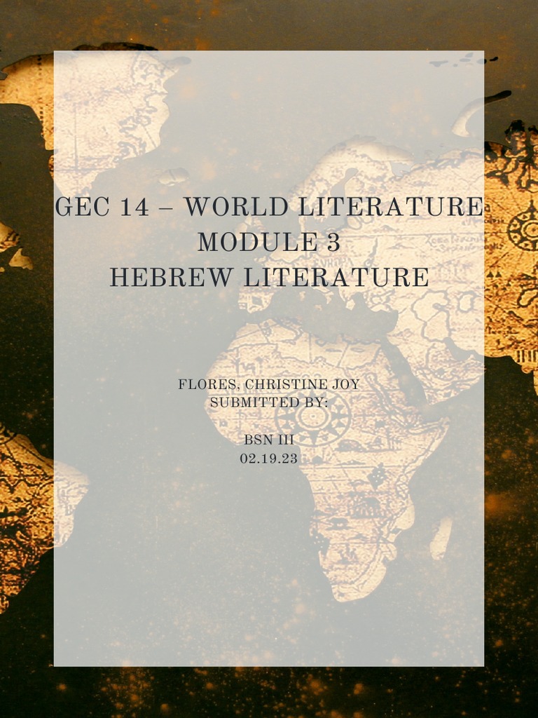 Flores-Gec 14 - Module 3 Hebrew Literature | PDF | Hebrew Language ...