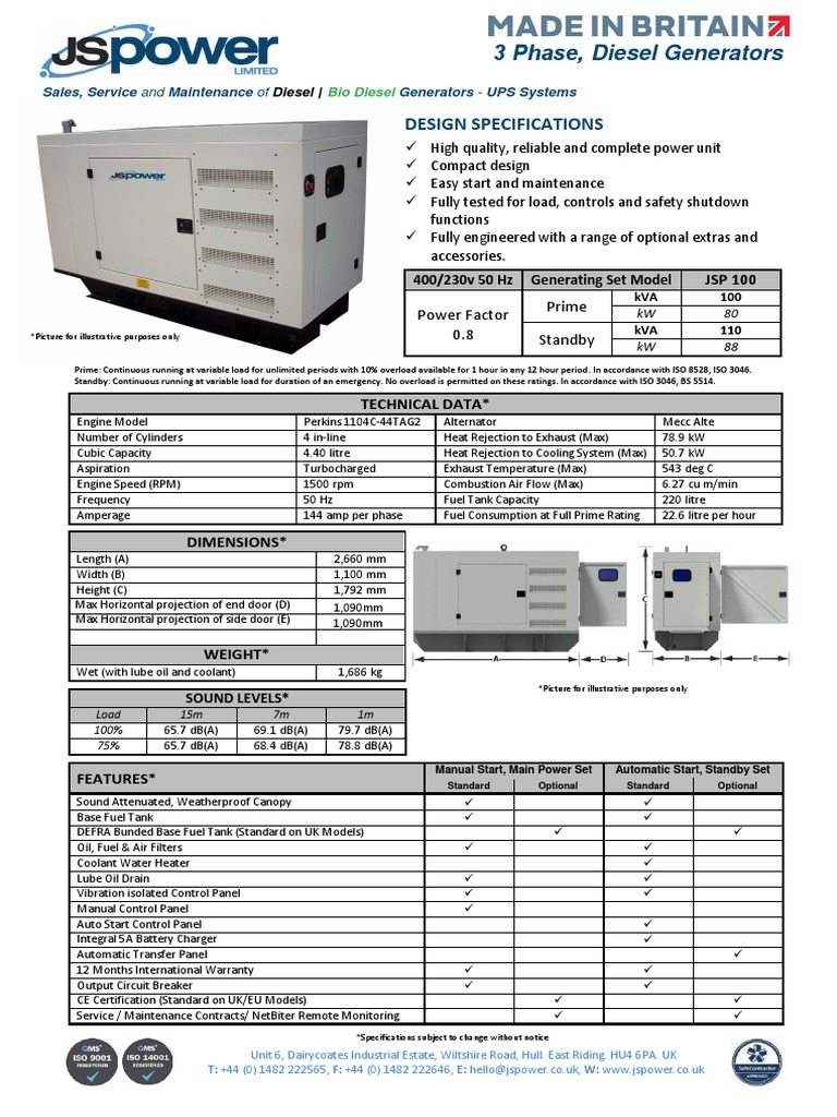 100kva Perkins Generatora | PDF | Diesel Engine | Vehicle Technology 100kva Perkins Generatora | PDF | Diesel Engine | Vehicle Technology
