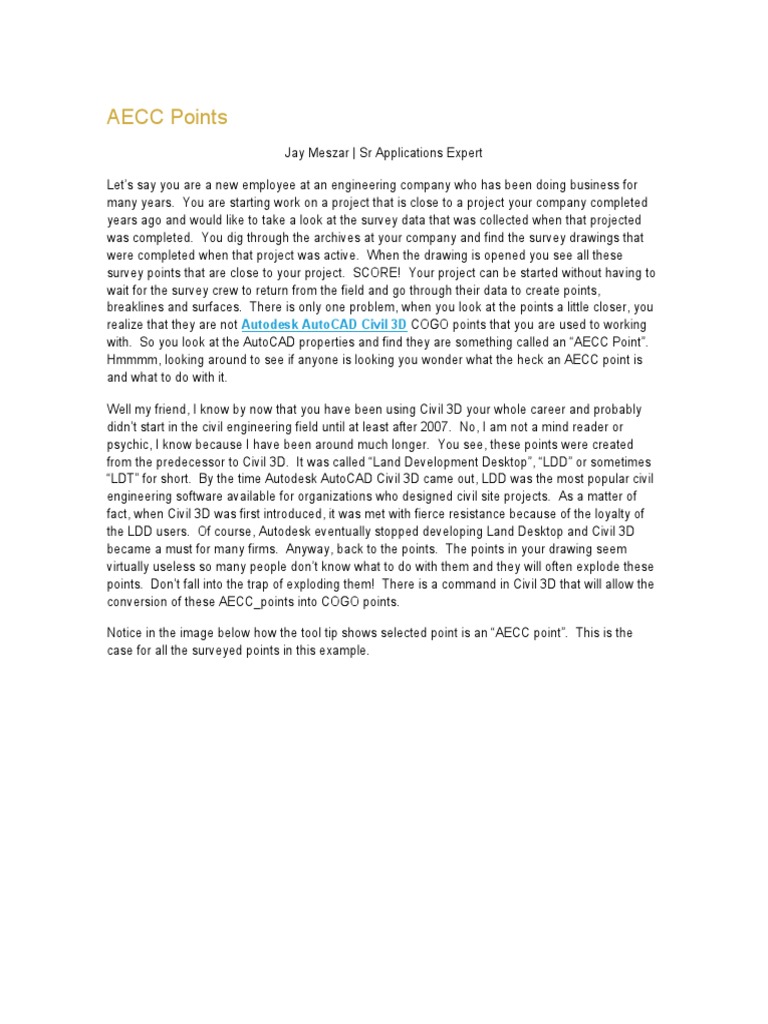 Convertir Puntos AECC Points (Land Development Desktop) | PDF | Auto ...