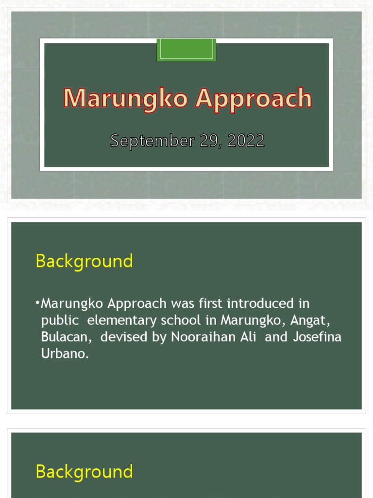 An Introduction to the Marungko Approach: A Phono-Syllabic Method for ...