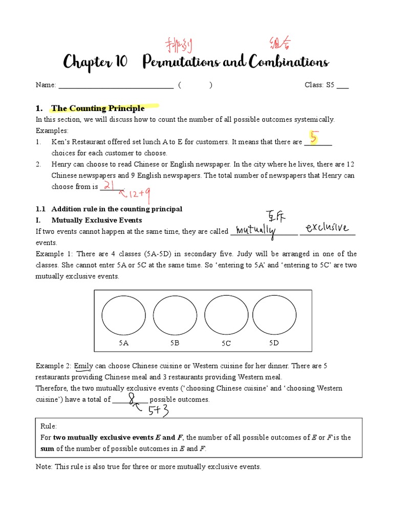 5BCh10 Permuation and Combination 19updated | PDF | Permutation | Mathematics