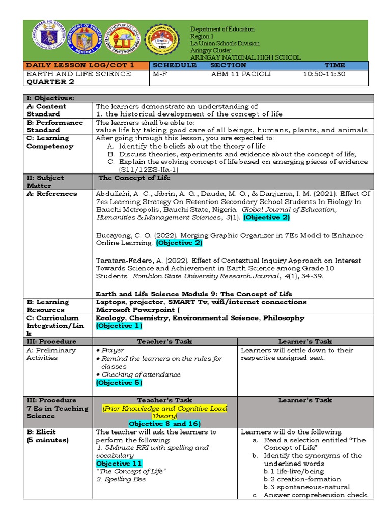 COT1_ELS_ABM11PACIOLI | PDF | Learning | Teachers