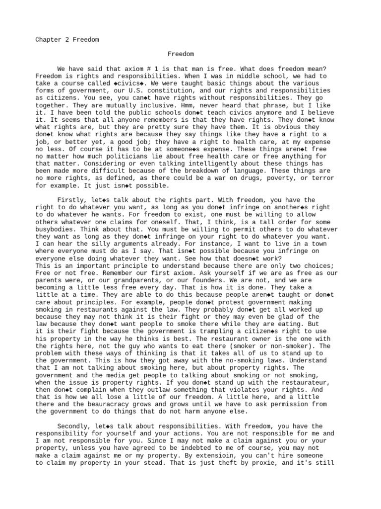 Chapter 2 Freedom | PDF