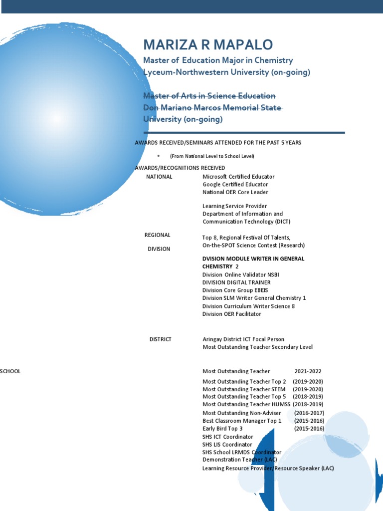 Accomplishment Report - Mariza Mapalo | PDF | Information And ...