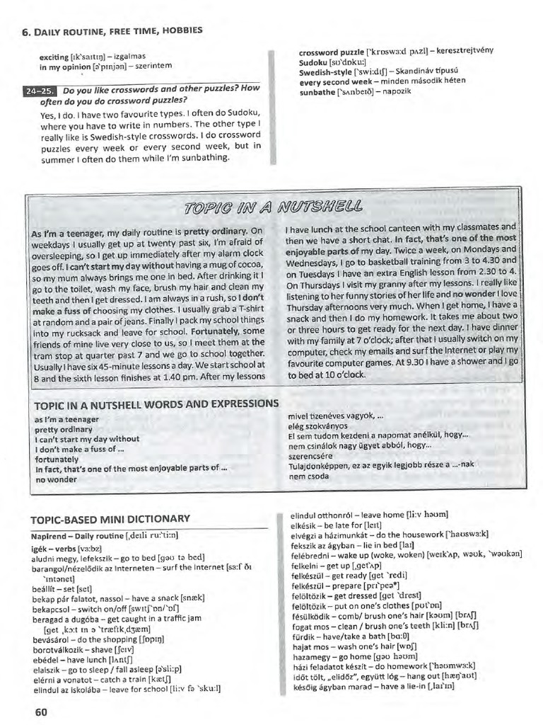 Daily Routine in A Nutshell | PDF