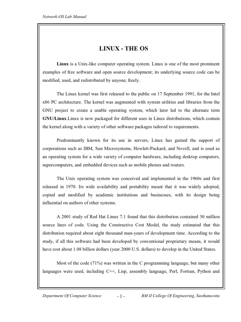 Os Lab Manual | PDF | Linux | Thread (Computing)