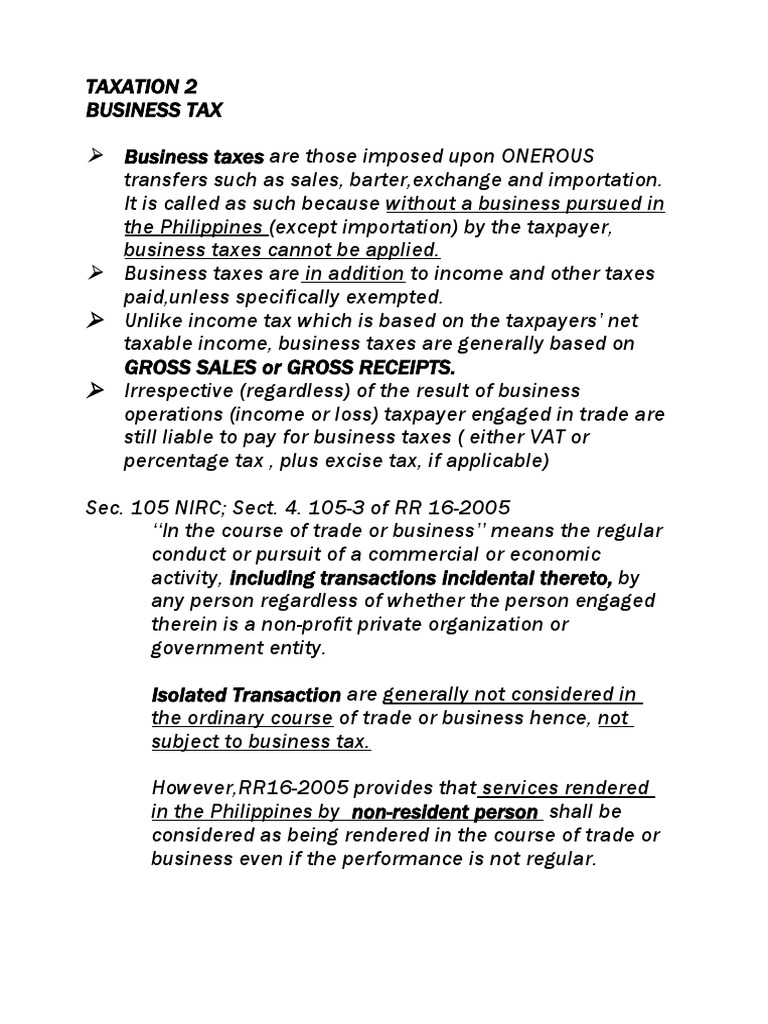 Business Taxation 2 Lesson 1 | PDF | Taxes | Value Added Tax