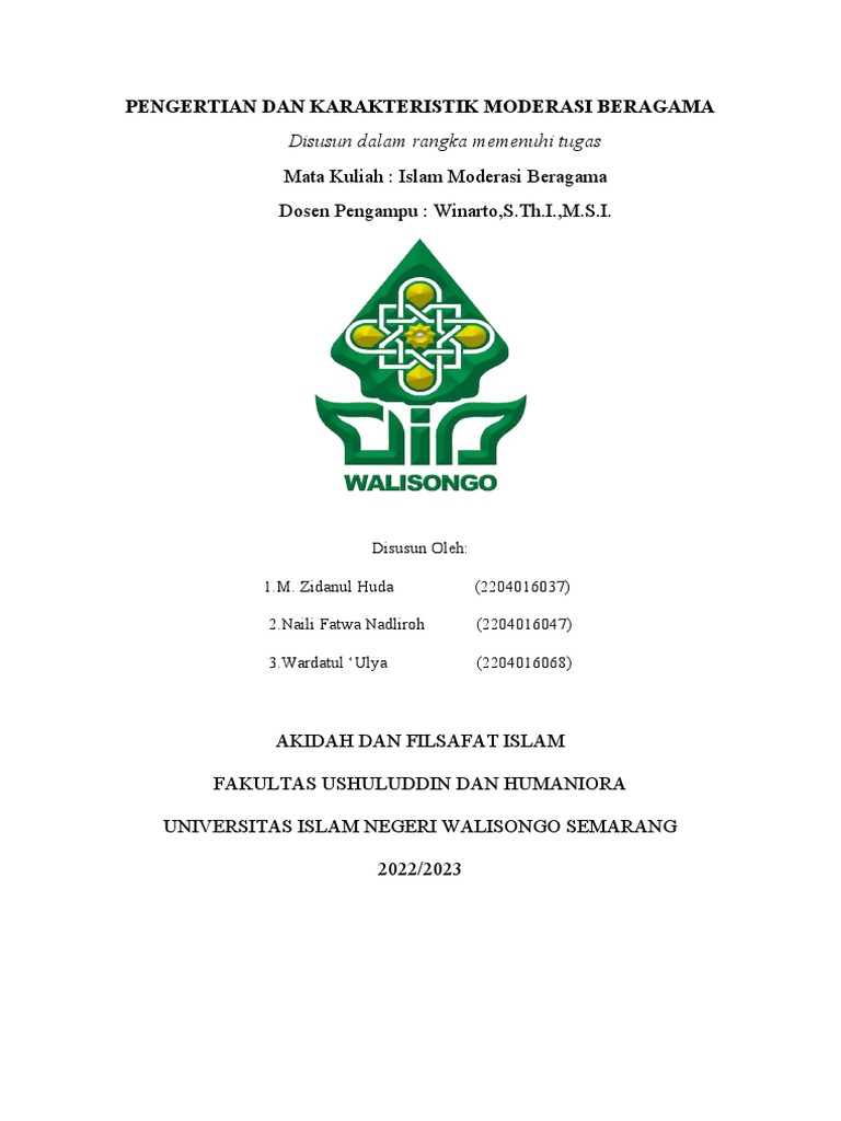 Karakteristik Moderasi Beragama | PDF
