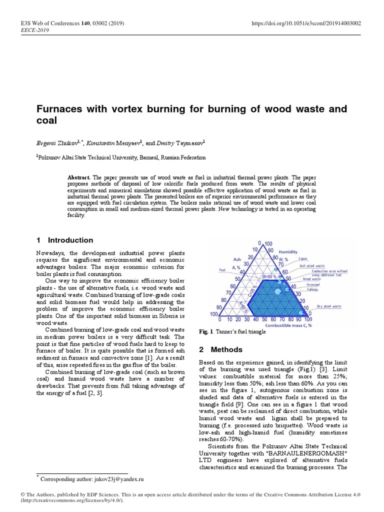 Furnaces With Vortex Burning For Burning of Wood W | PDF | Combustion ...