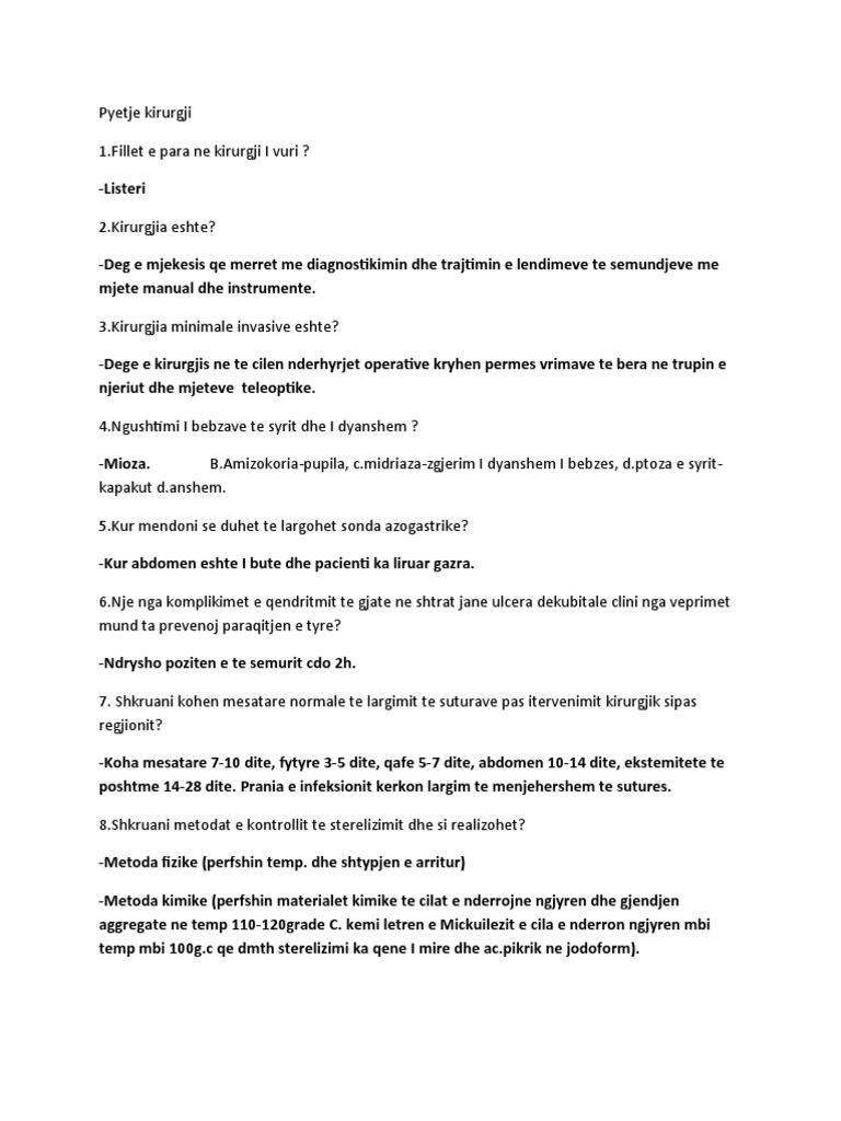 Pyetje Kirurgji | PDF