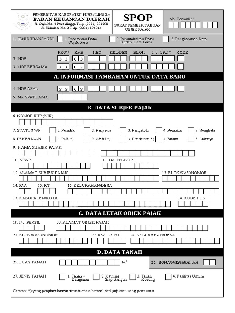 Format SPOP Bakeuda OK 2021 - F4 - 031143 | PDF