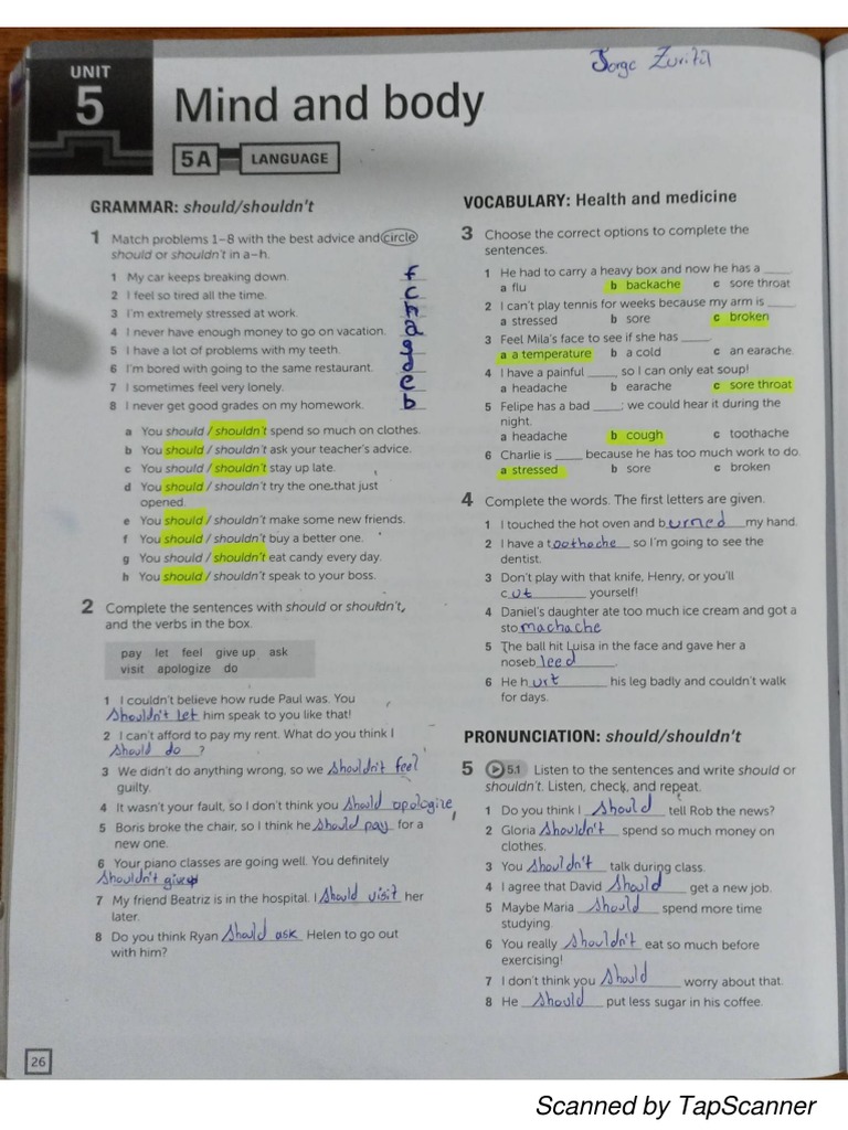 Workbook - Unit - 5 - Pagues# - 26,27,28,29,30 & 31 | PDF