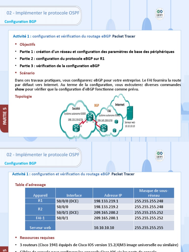 TP19 Implémenter Le Protocole BGP | PDF | Adresse IP | Routage