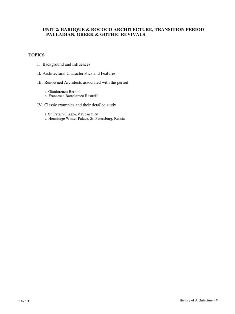 5ar01 History of Architecture - V - Baroque and Rococo Architecture ...