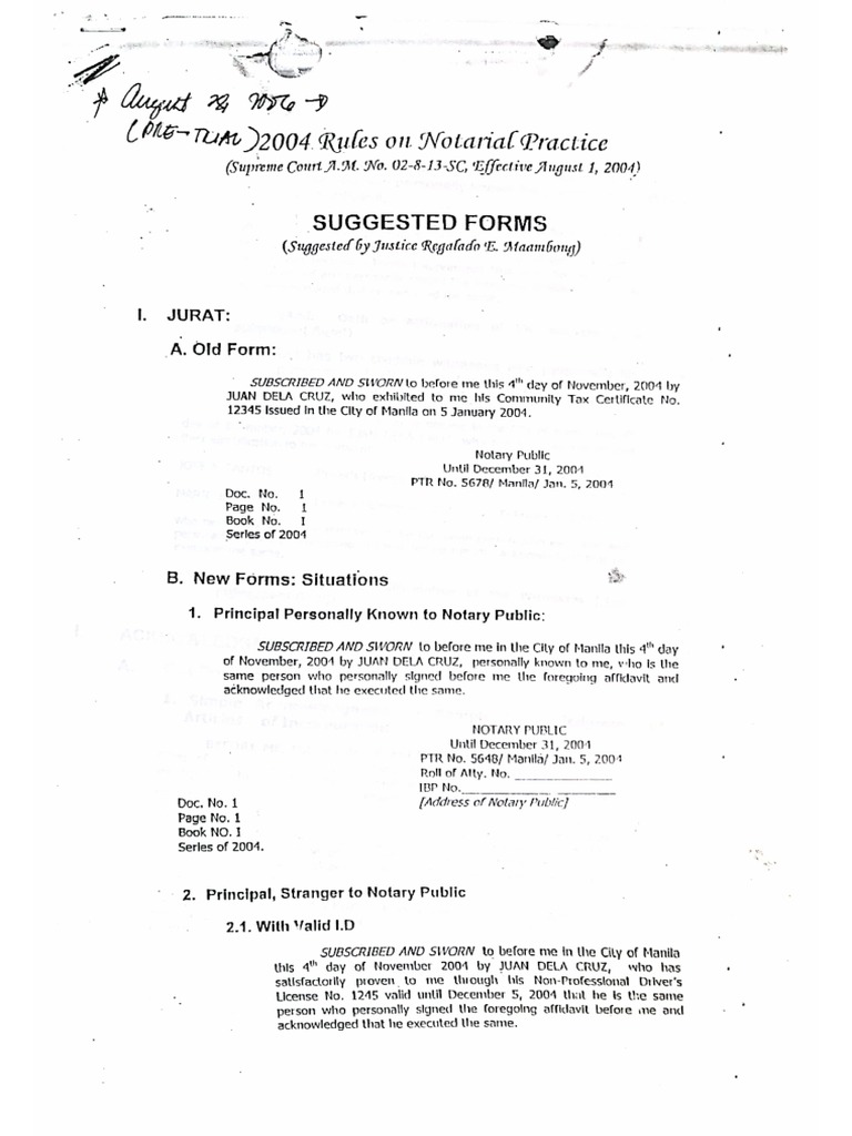 2004 Notarial Rules Forms | PDF