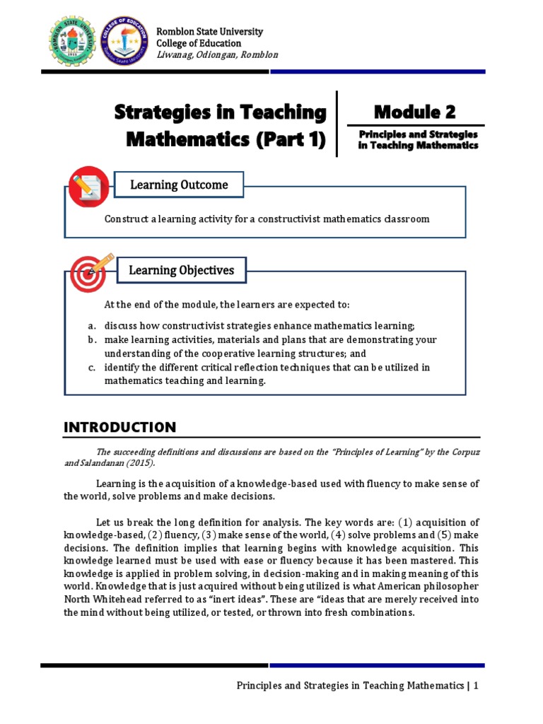 STM 2 | PDF | Learning | Teachers