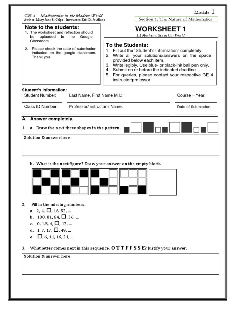 Worksheet 1 - LCCD | PDF | Ratio | Mathematics