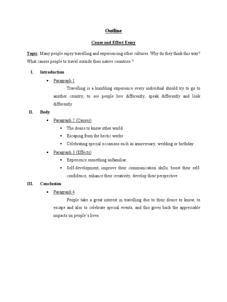 Cause and Effect Outline and Essay | PDF | Psychology | Cognition
