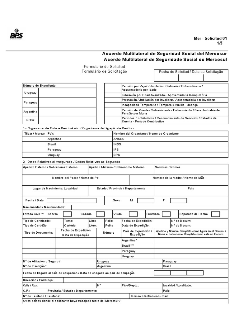 Formularios Mercosur | PDF | Seguro | Uruguay