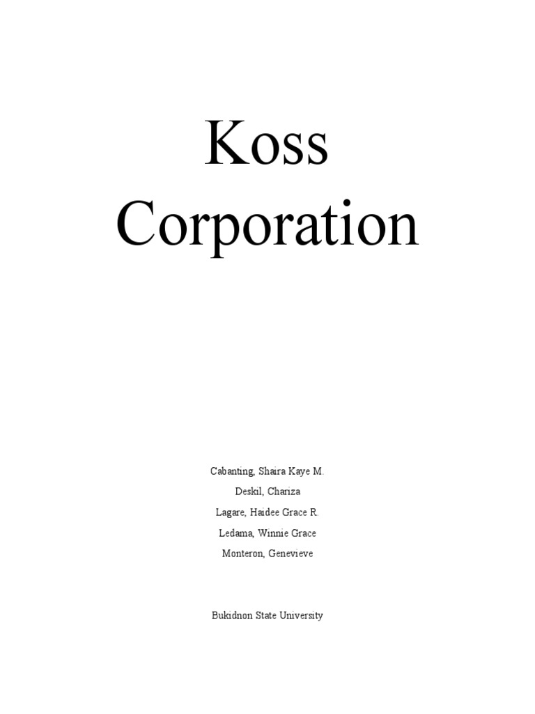 Case Study (Koss Corporation) | PDF | Internal Control | Business