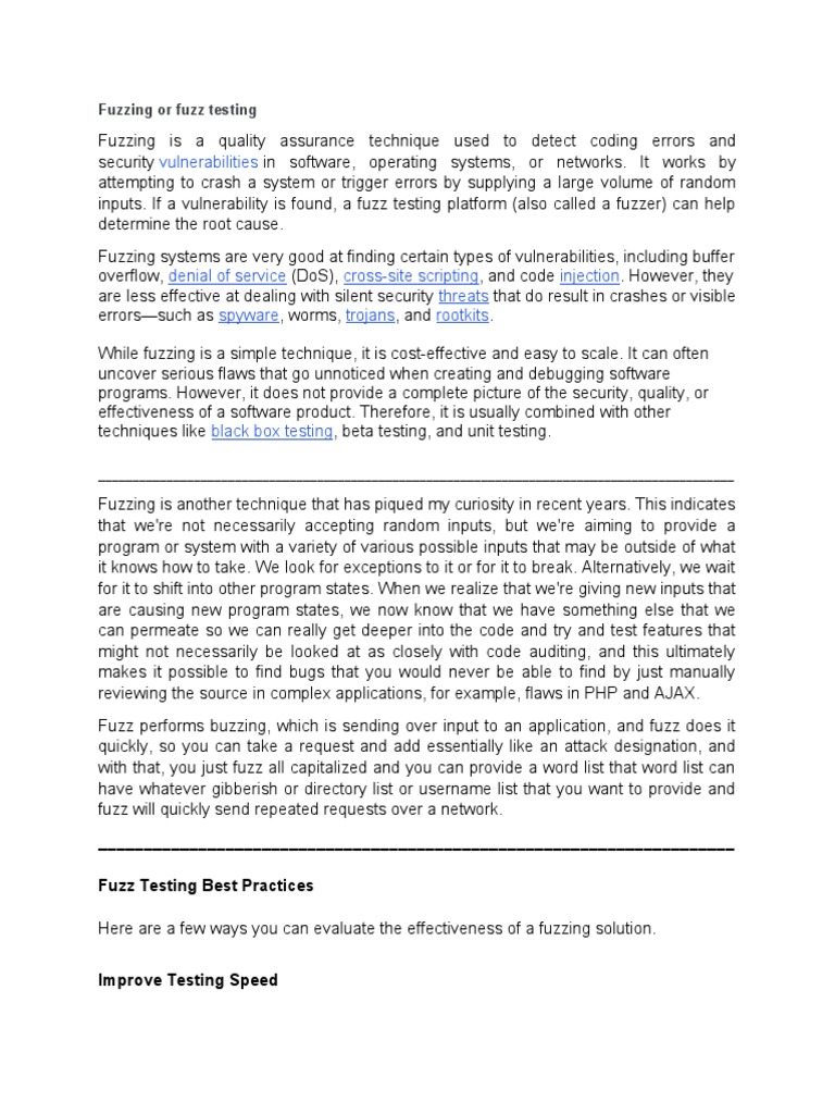 Fuzzing or Fuzz Testing | PDF | Software Engineering | Computing