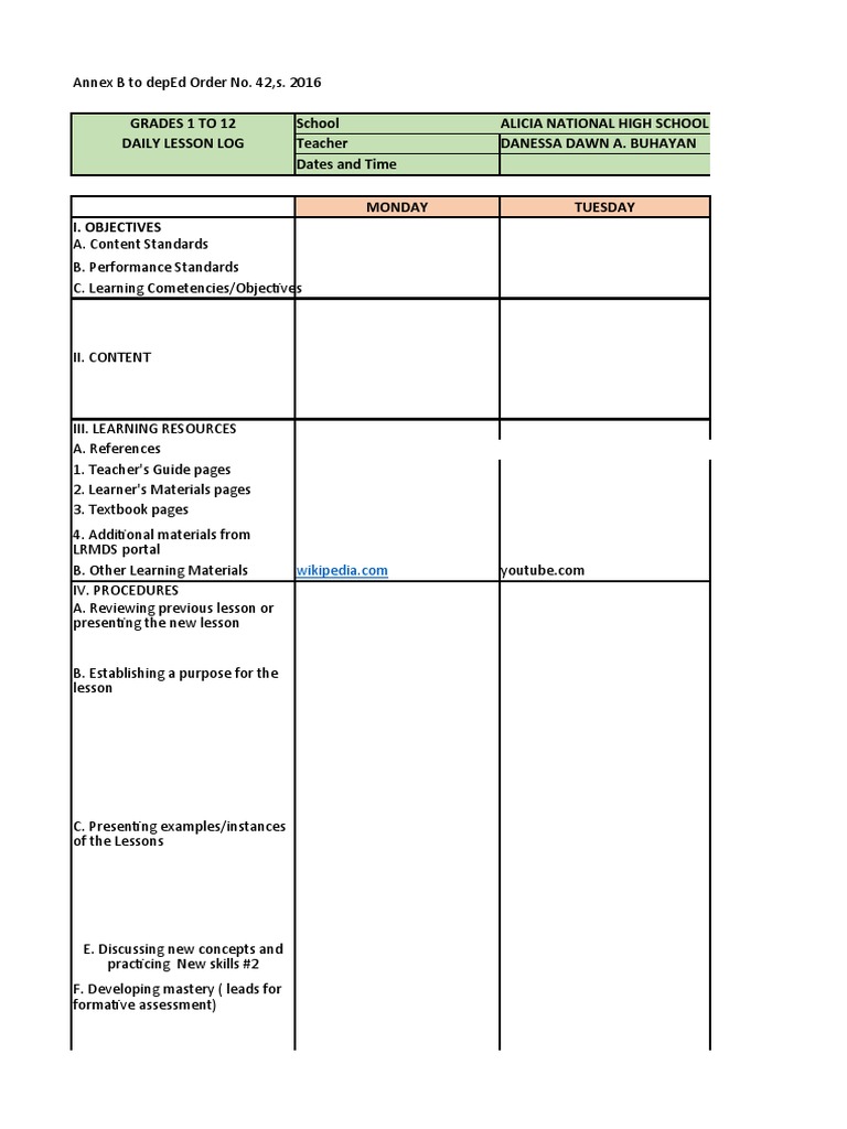 Q3 - Grade - 8 - Arts - DLL - Week - 1 Mapeh | PDF