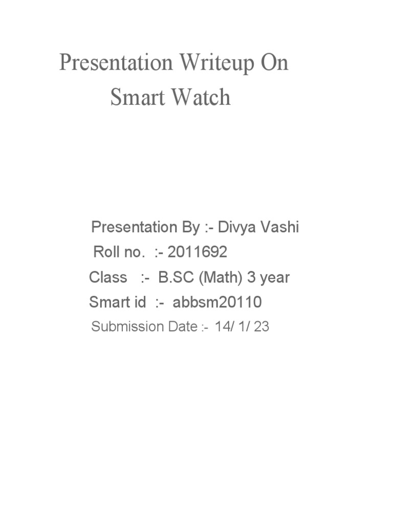 Overview of Smartwatch Features | PDF | Smartwatch | Bluetooth