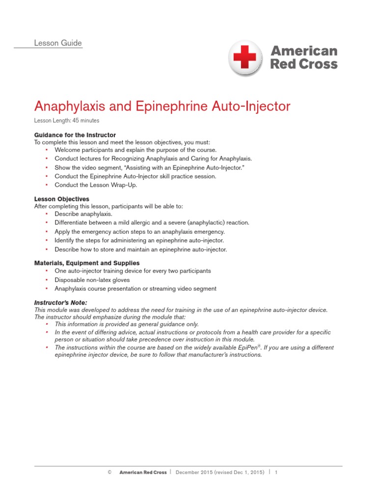 Anaphylaxis and Epinephrine Auto-Injector | PDF | Epinephrine Autoinjector | Allergen