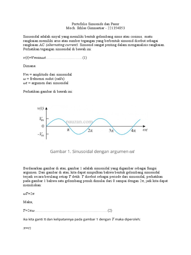 Portofolio Sinusoids dan Pasor | PDF