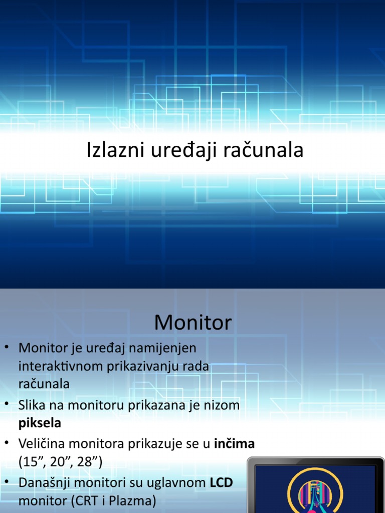 Izlazni Uređaji Računala | PDF