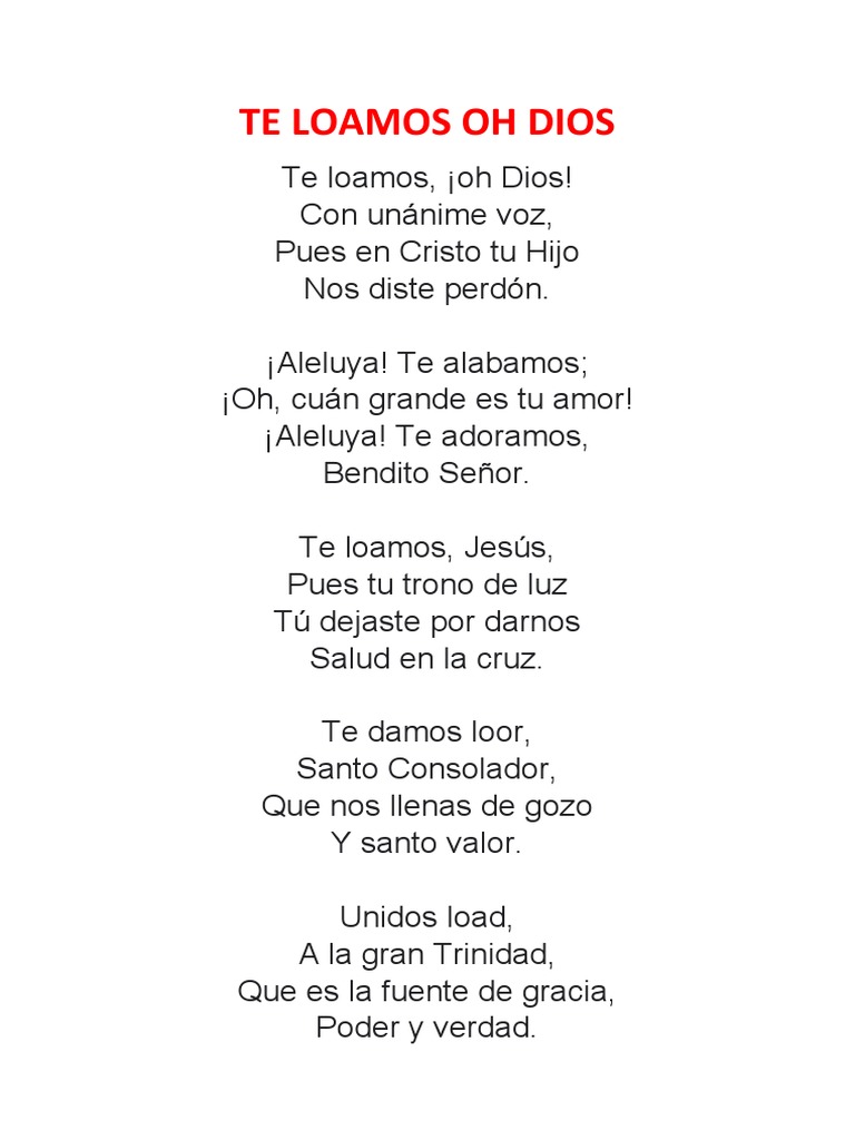Te Loamos Oh Dios | PDF | Salvación | Cordero de Dios