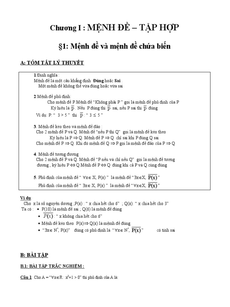 BT Menh de Tap Hop | PDF