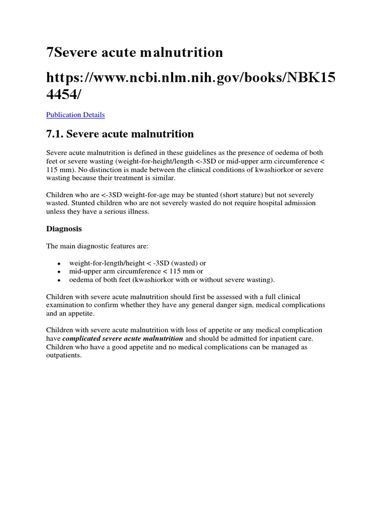 Severe Acut Malnutrition | PDF | Malnutrition | Breastfeeding