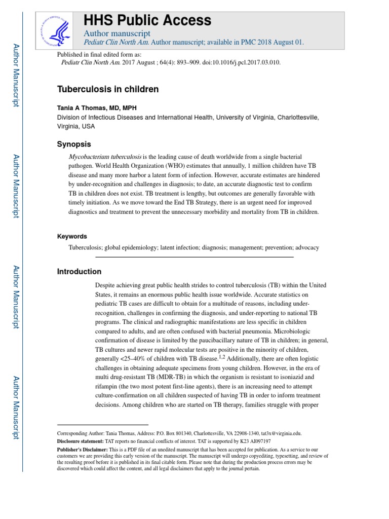 Pediatric TB: Challenges & Solutions | PDF | Tuberculosis | Infection