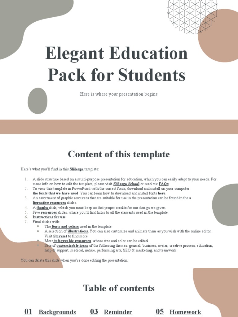 Elegant Education Pack For Students XL by Slidesgo | PDF | Planets ...