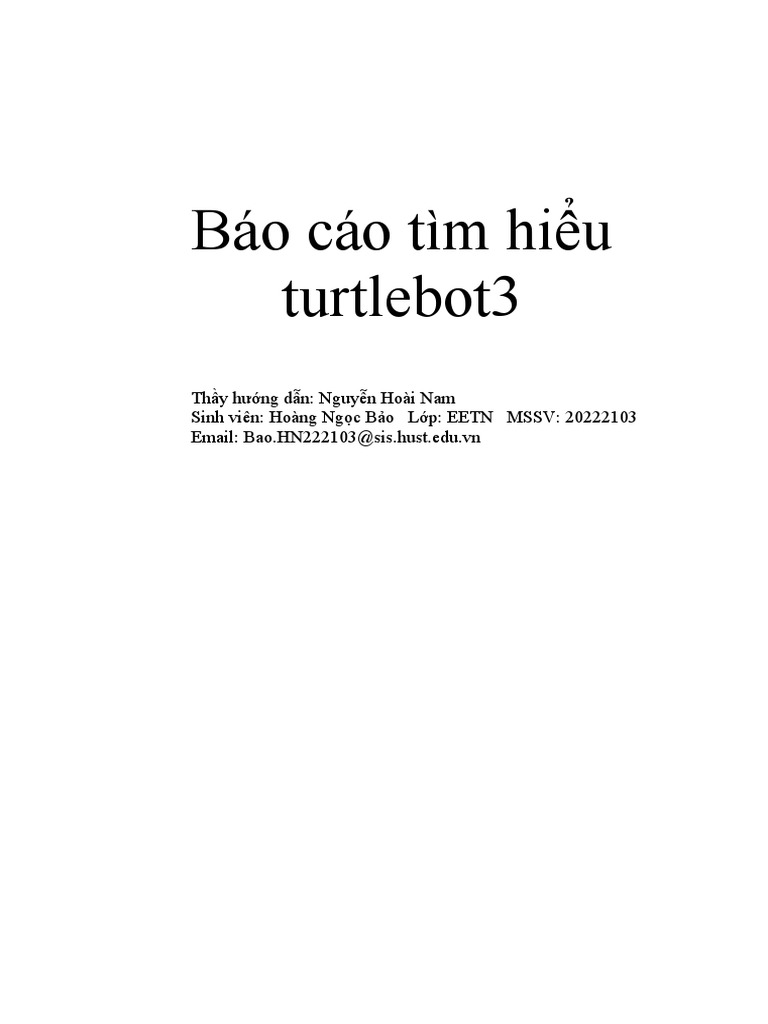 Báo Cáo Tìm Hiểu Turtlebot3 | PDF