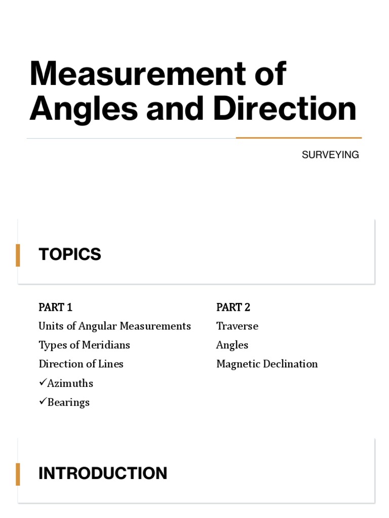 Surveying: Angles and Directions Explained | PDF | Angle | Rotation