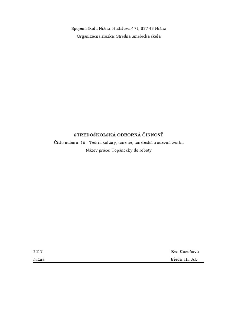 Vzorová Práca | PDF