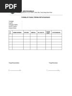 Contoh Form Retur Barang | PDF