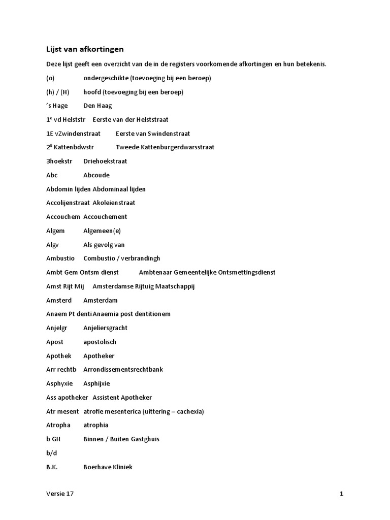 Afkortingen | PDF