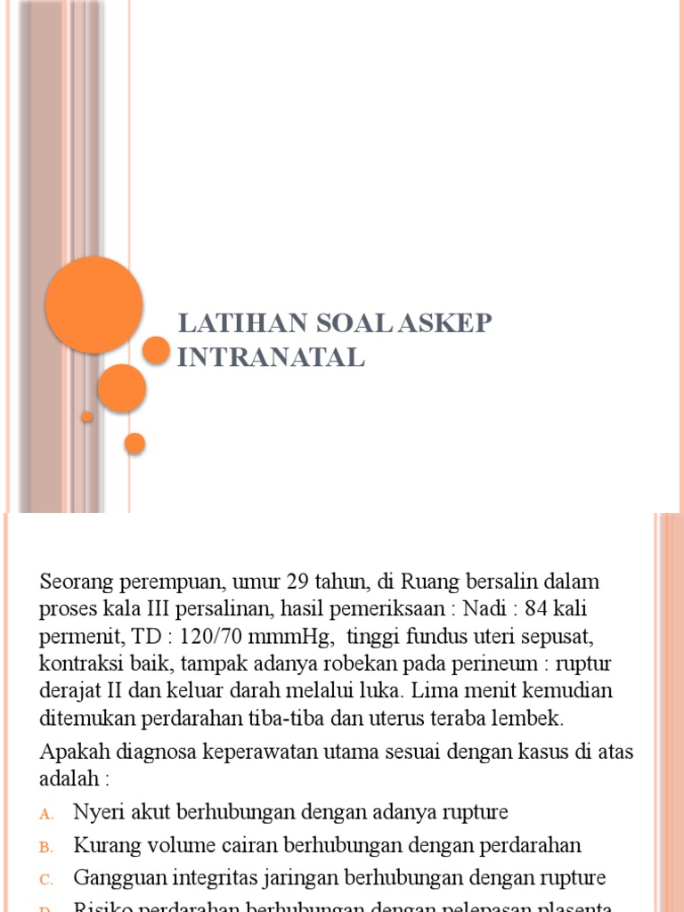 Latihan Soal Askep Intranatal | PDF