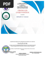 Certificate of Recognition and participation-SLAC | PDF | Educational ...