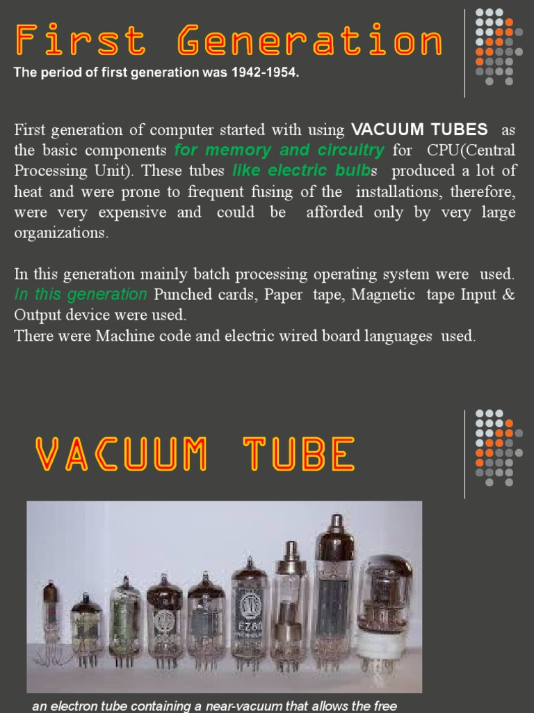 First Generation Vacuum Tube Computers | PDF | Integrated Circuit ...
